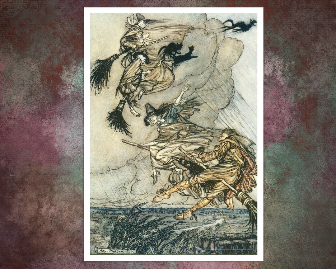 Vintage Book Illustration "witches and Cats" Arthur Rackham (c.1907 ...