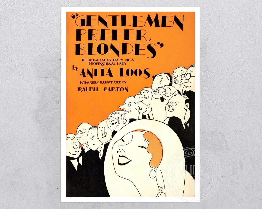 Vintage Book Cover "gentlemen Prefer Blondes" (c.1926) by Ralph Barton ...