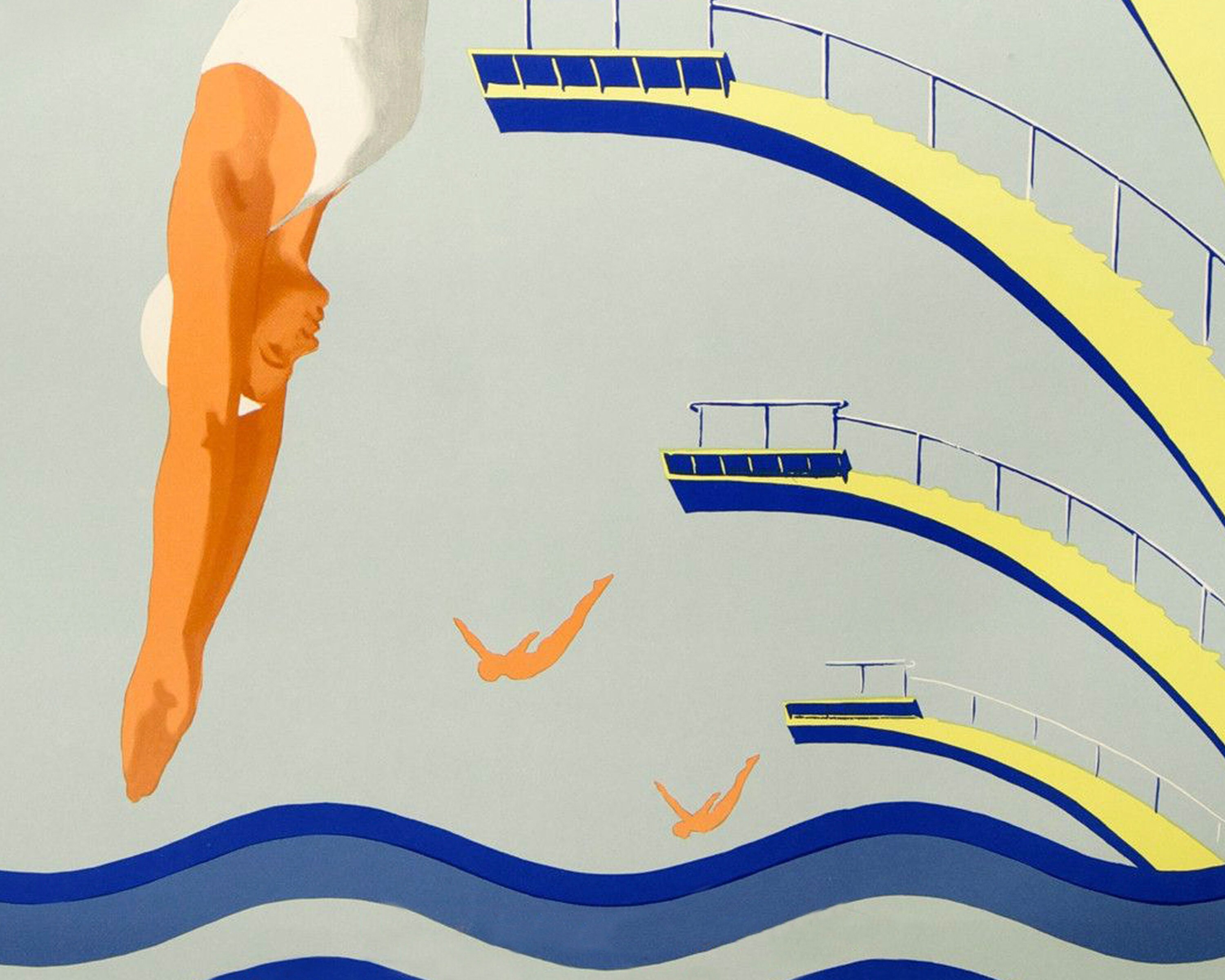 Vintage Art Deco Poster diving Girl Premium - Etsy UK