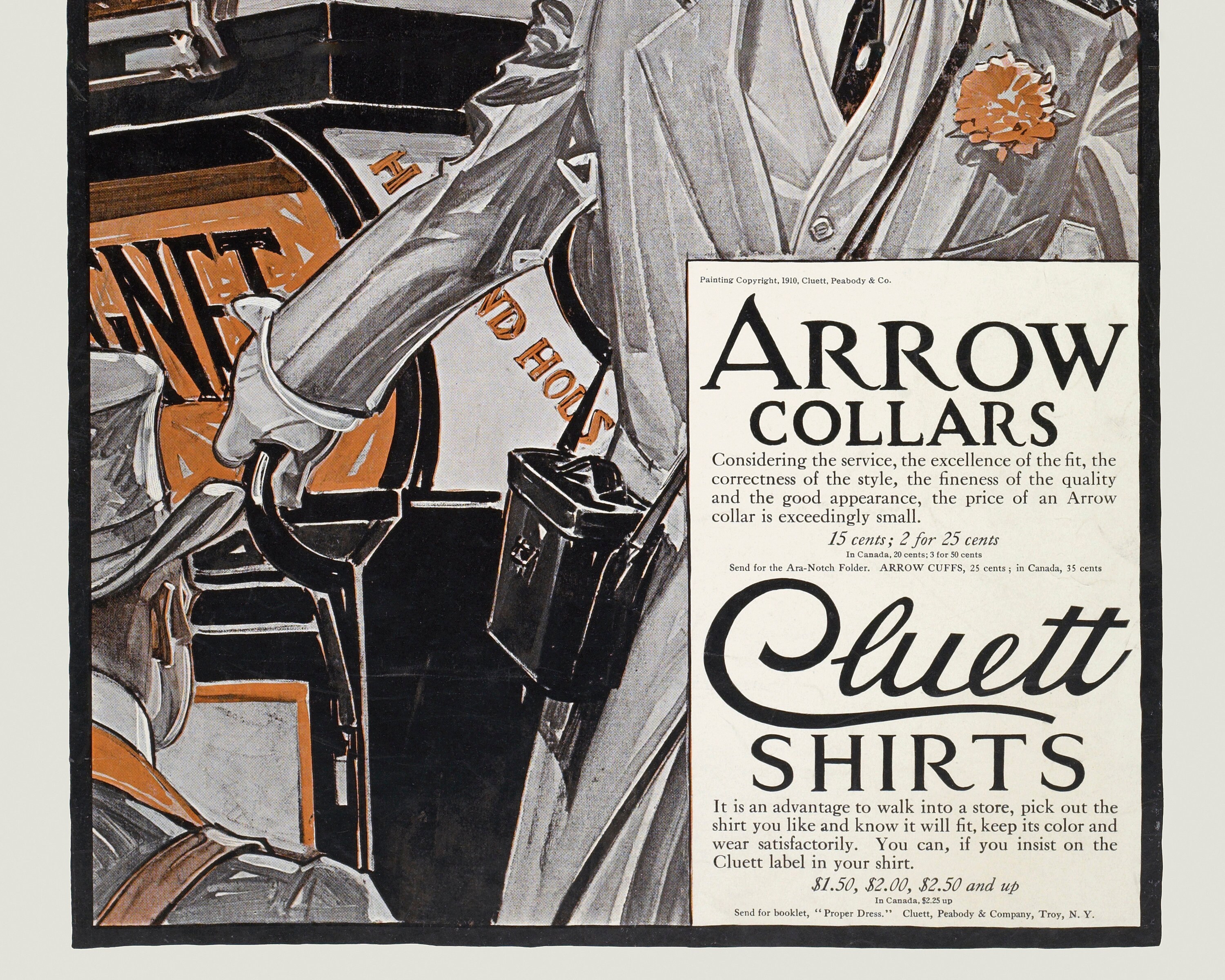 Vintage Advertising Poster arrow Collars 1910 by | Etsy