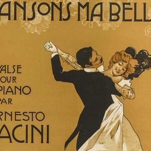 Vintage Sheet Music Cover "dansons Ma Belle" (c.1920) by Leopoldo ...