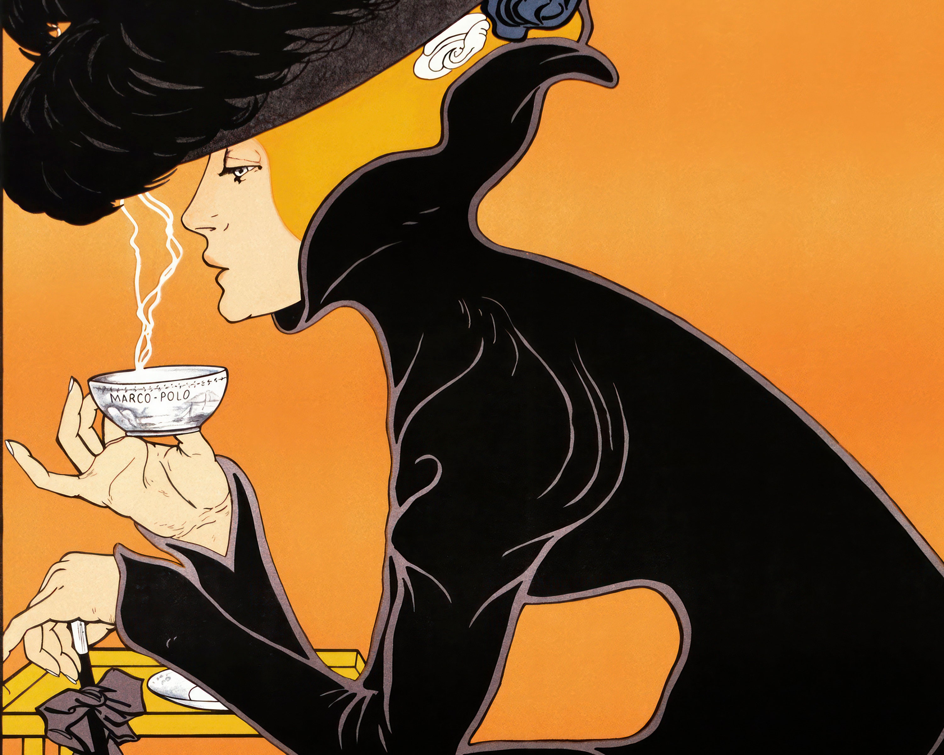 Vintage Advertising Poster marco Polo Theesalon - Etsy