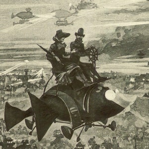 Vintage Book Illustration "paris by Night" (c.1883) by Albert Robida ...