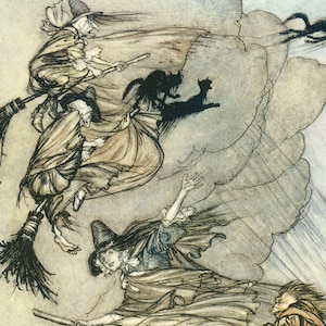 Vintage Book Illustration "witches and Cats" Arthur Rackham (c.1907 ...