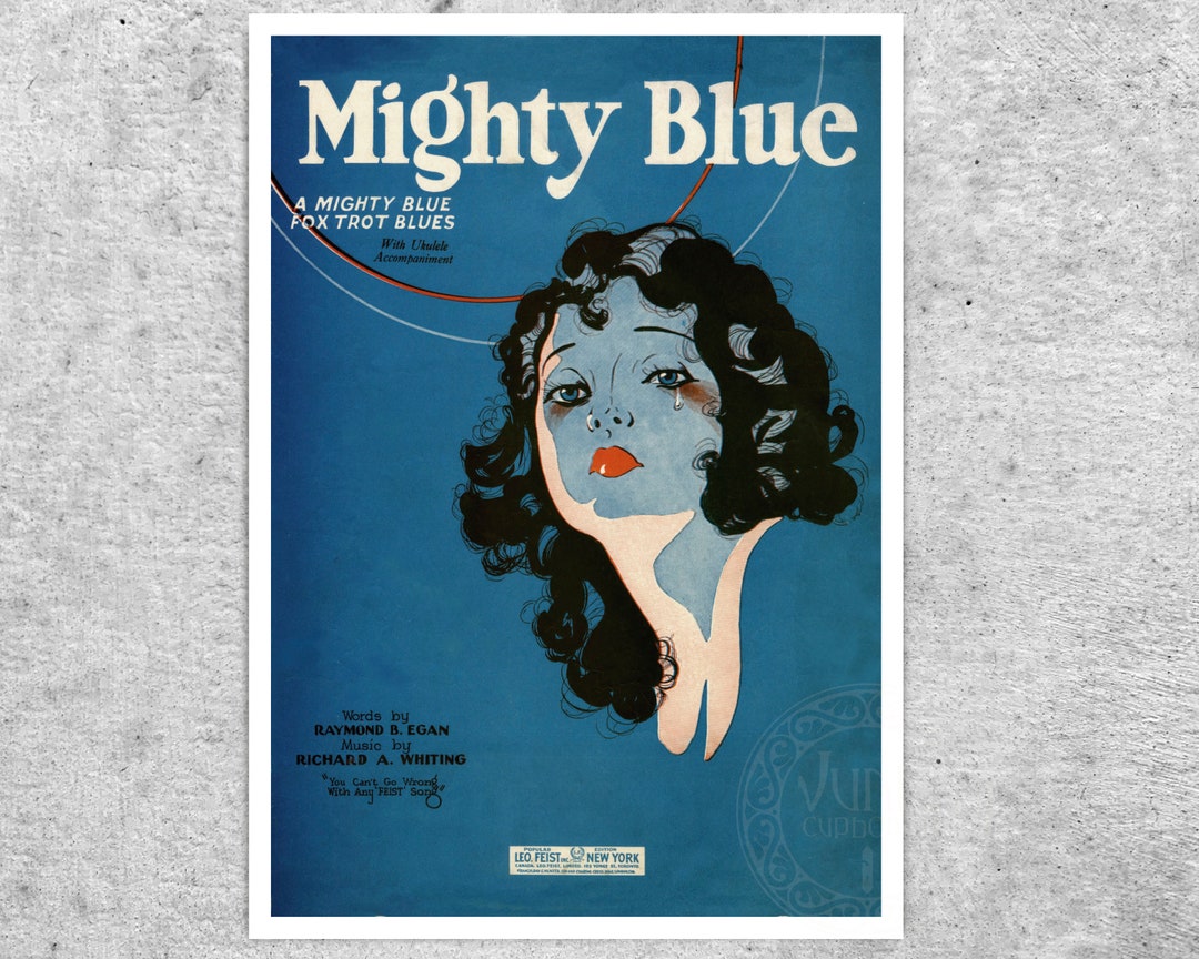 Vintage Sheet Music Cover "mighty Blue" (c.1925) - Premium Reproduction ...