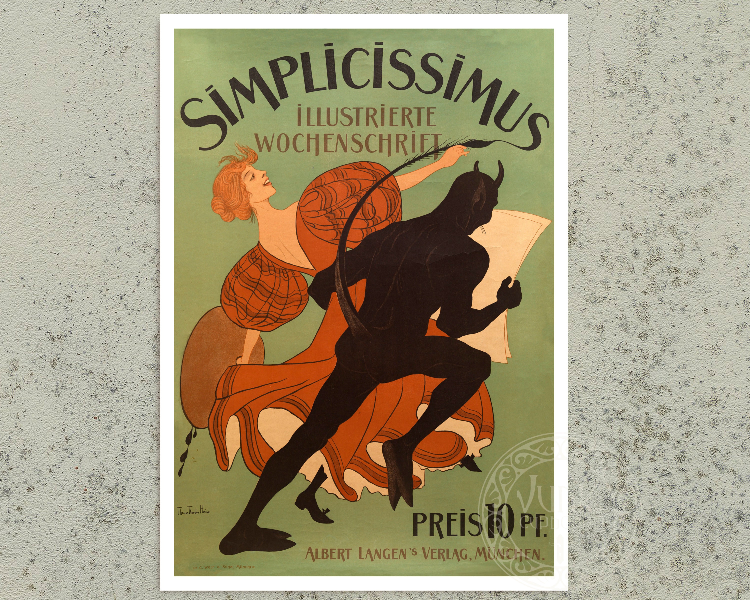 Vintage Magazine Cover Art for simplicissimus - Etsy