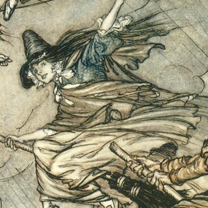 Vintage Book Illustration "witches and Cats" Arthur Rackham (c.1907 ...