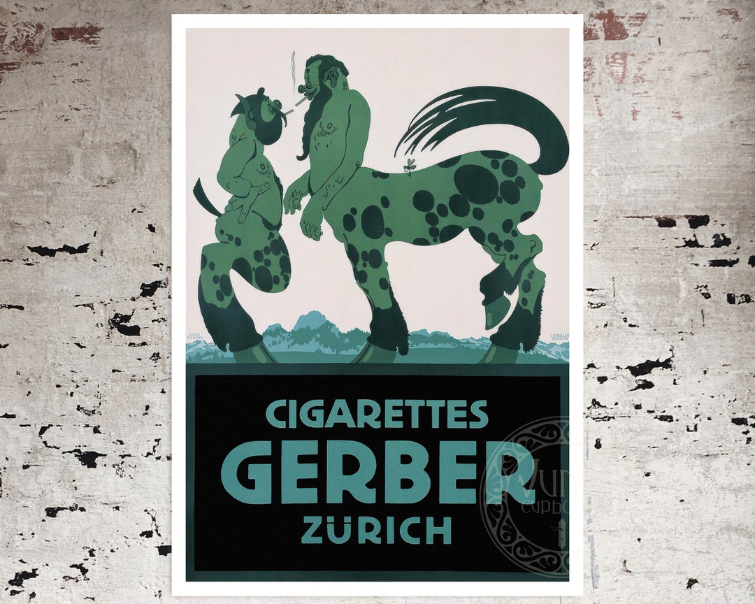 Julius Klinger "cigarettes Gerber Zurich" (c.1908) Vintage Poster ...