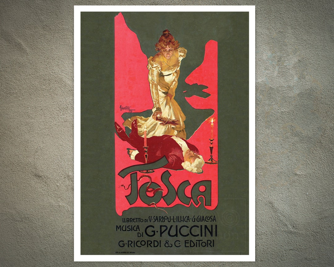 Vintage Advertising Poster for Puccini's Opera "tosca" (c.1899) by ...