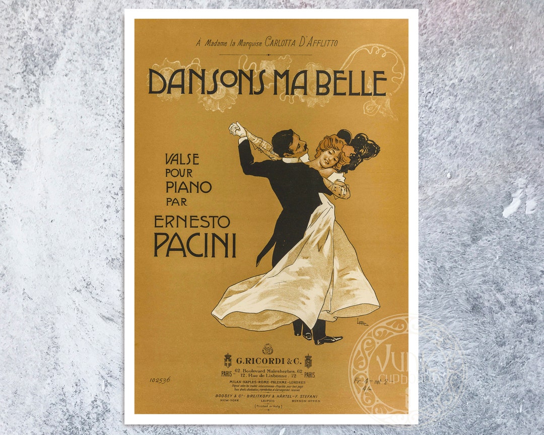 Vintage Sheet Music Cover dansons Ma Belle c.1920 by Leopoldo ...