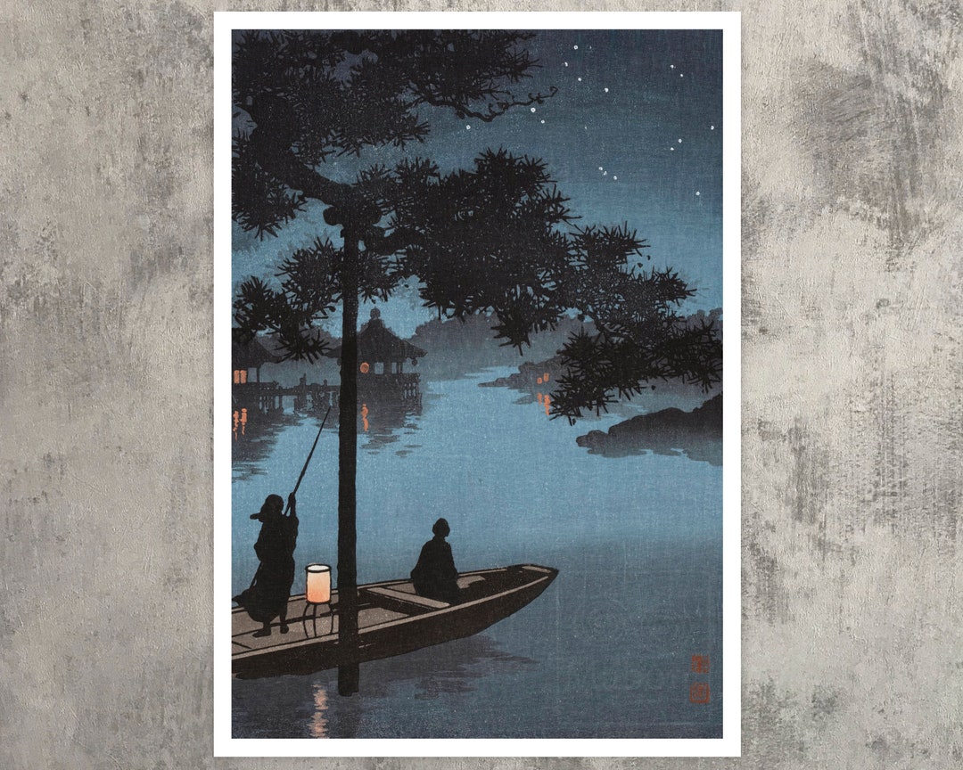 Koho Shoda "stars Over Biwa Lake" (c.1930) - Premium Reproduction ...