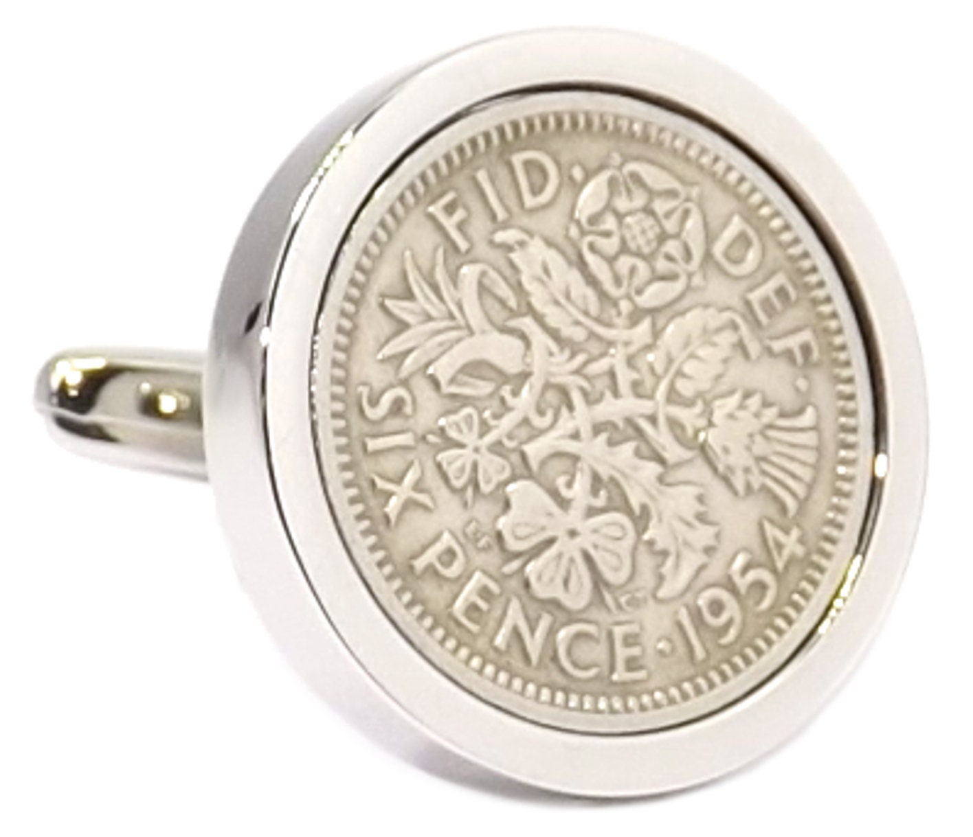 Unusual Lucky Sixpence Silver Coin Mens Birthday Gift Year Cufflinks ...