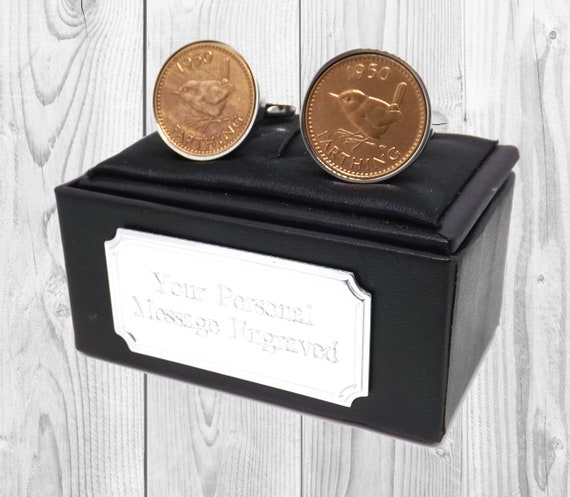 1950 Farthing Coins Set in a Silver Setting Mens 69 Years Gift | Etsy