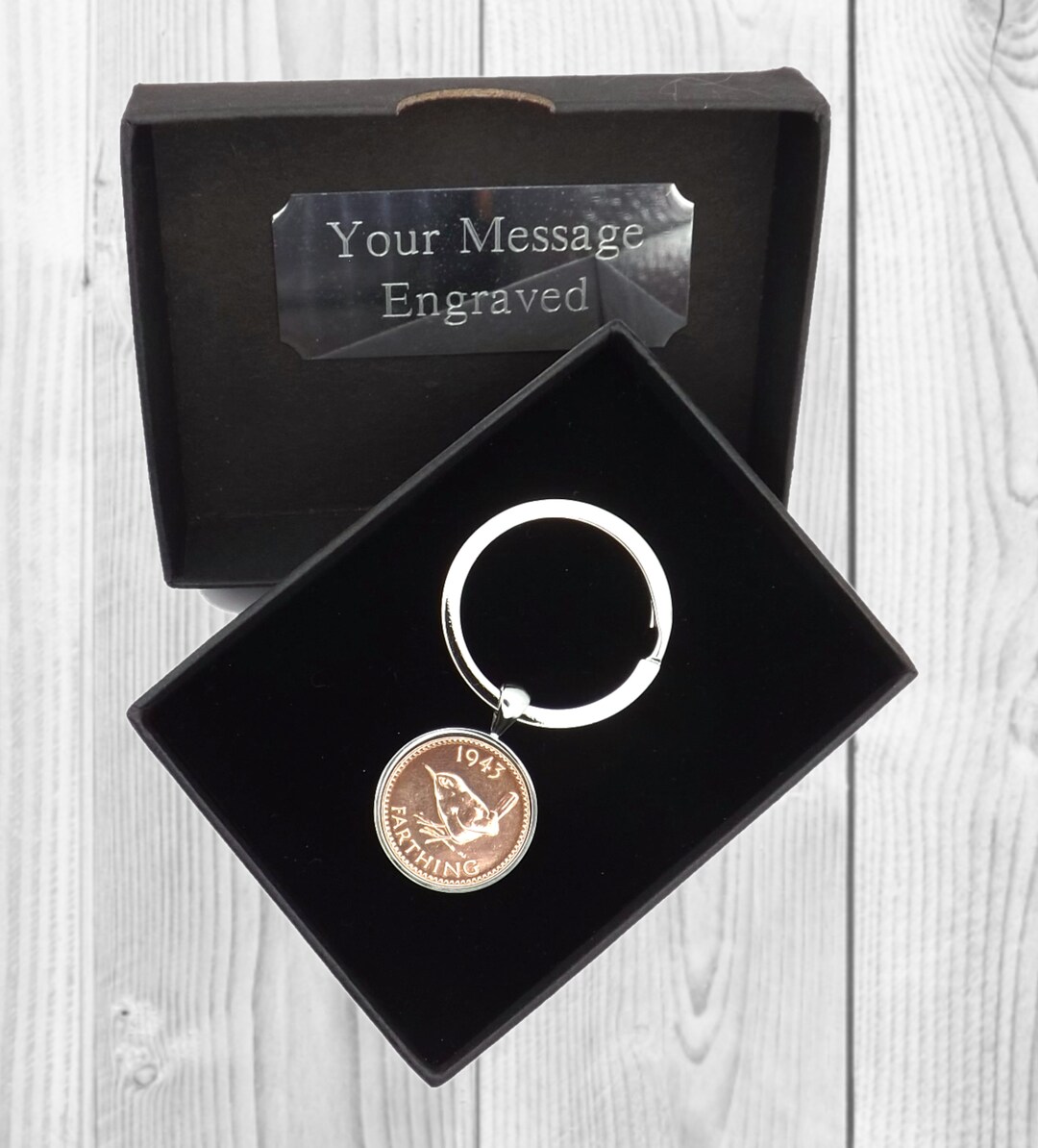 80th Birthday 1943 Farthing Coin Keychain Mens 80 Years Birthday Gift ...