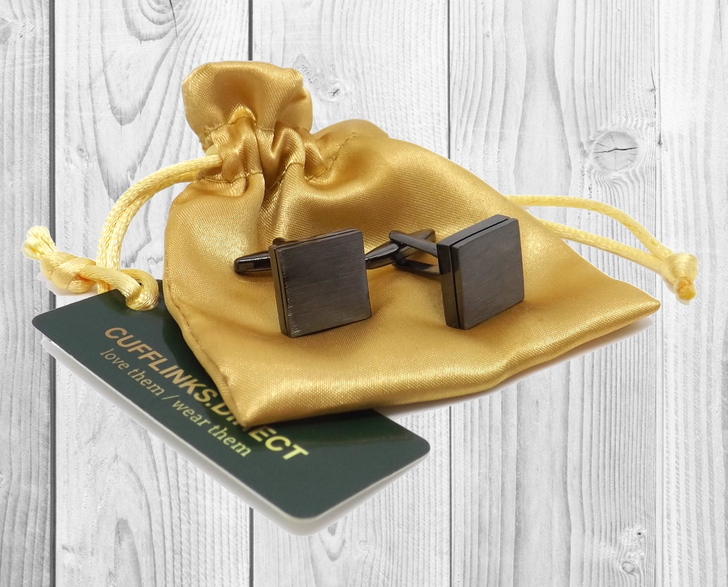 Black Brushed Cufflinks With Matt Grey Mens Gift by CUFFLINKS DIRECT ...