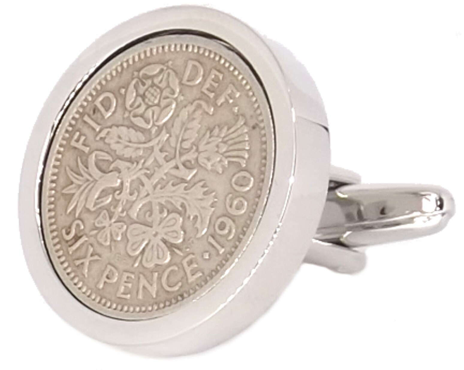 Unusual Lucky Sixpence Silver Coin Mens Birthday Gift Year Cufflinks ...