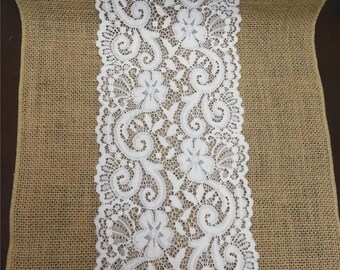 Lace Burlap Runner | Etsy