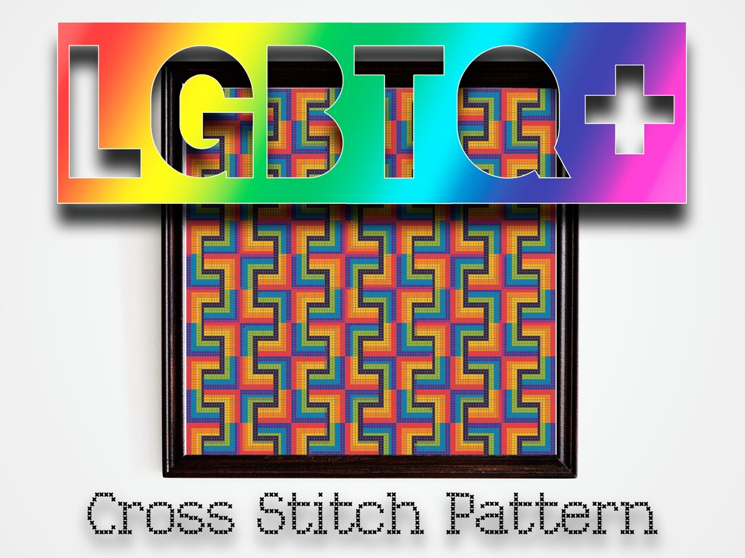 Rainbow LGBTQ Geometric Cross Stitch Pattern PDF Instant - Etsy