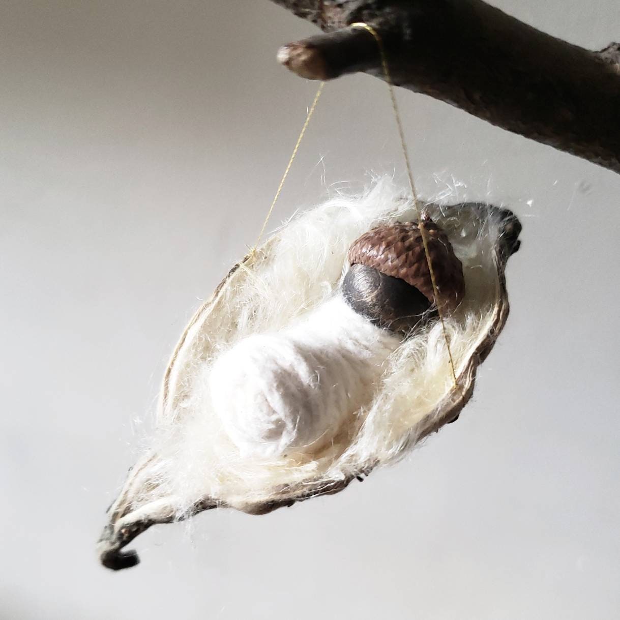 Sleeping Baby In Milkweed Pod Cradle. Christmas Ornament. | Etsy