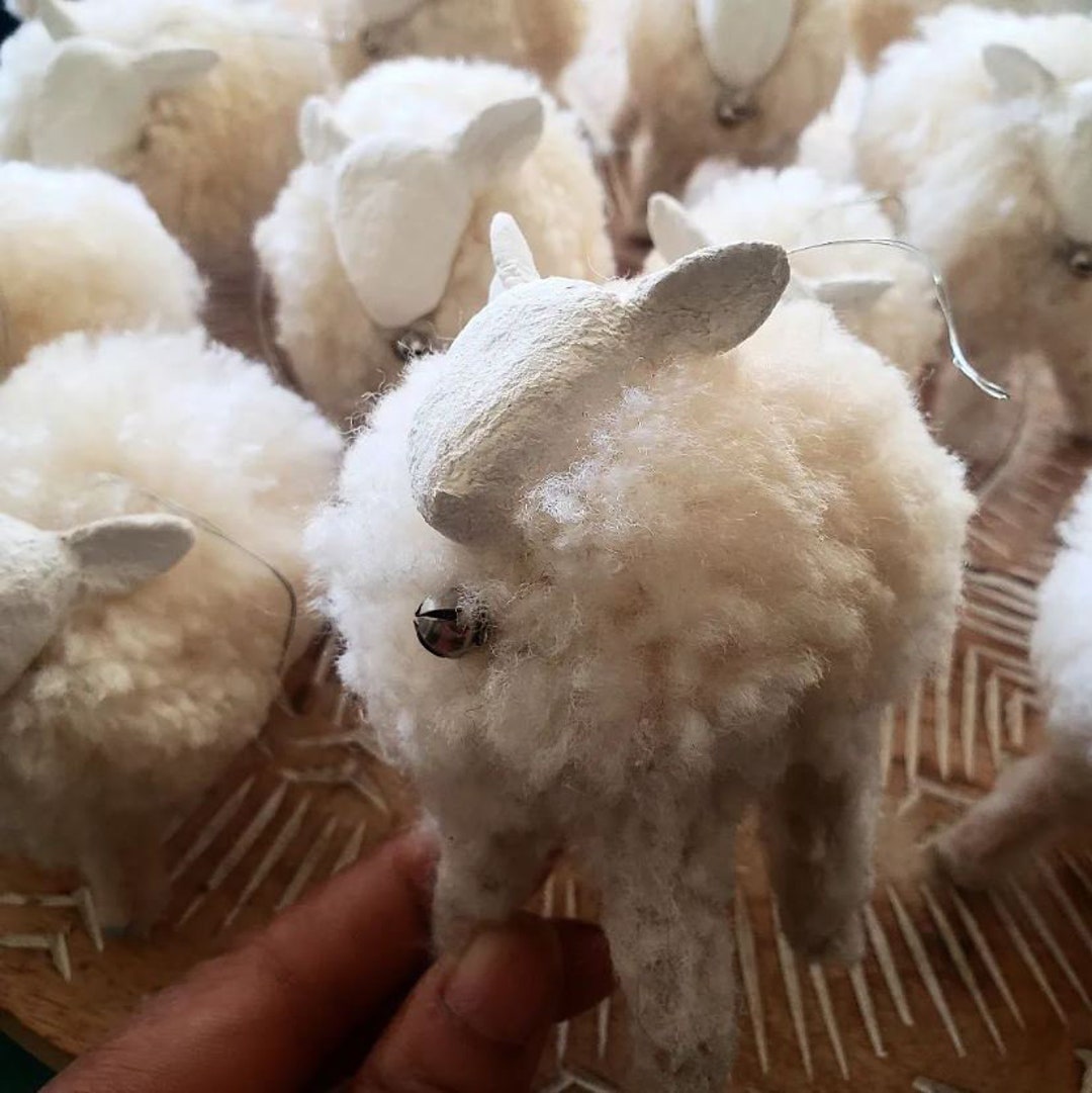 Winter White Wool Sheep Farm Animal Holiday Christmas Ornament ...