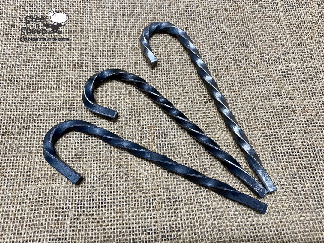 Iron Candy Canes, Hand Forged 3 Piece Set - Etsy