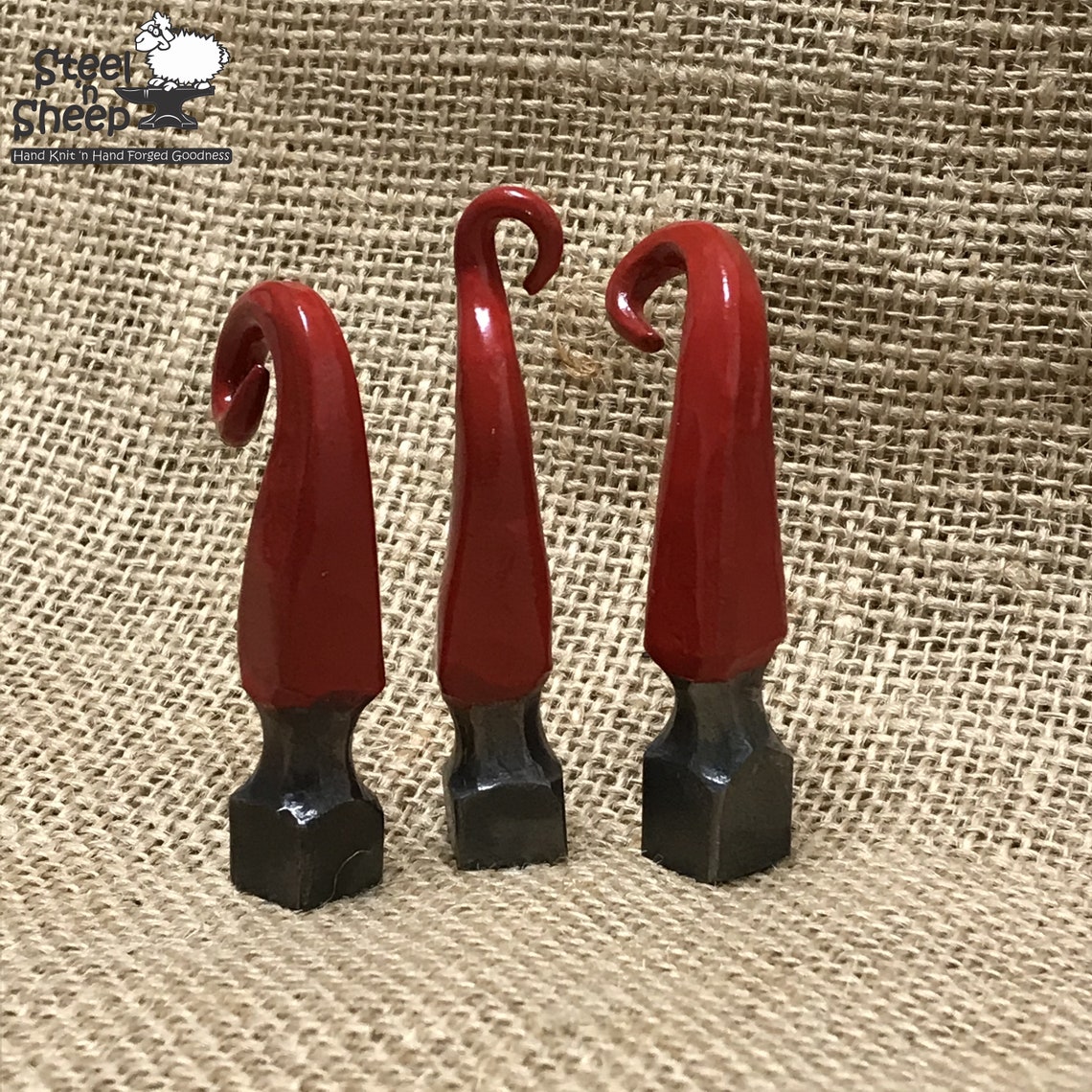Hand Forged Tomte, Nisse, Gnome or Elves - Set of 3 With a Fabric Bag ...
