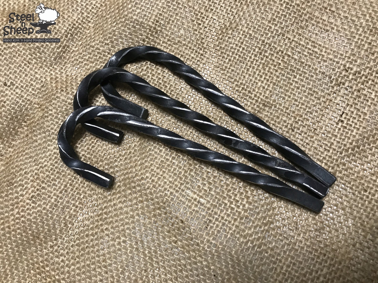 Iron Candy Canes, Hand Forged 3 Piece Set - Etsy