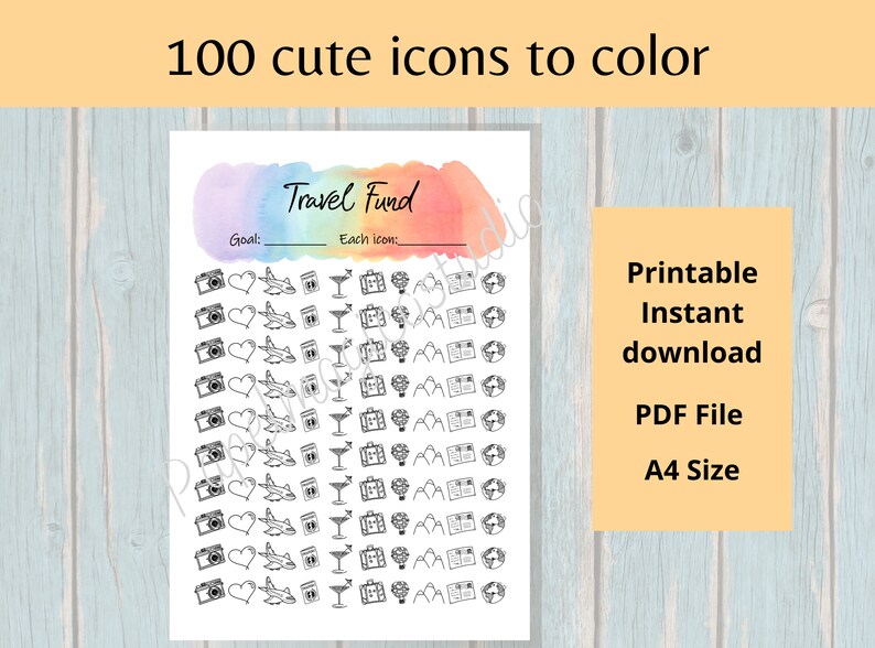 Travel Fund Tracker, Printable Vacation Savings Tracking Sheet ...