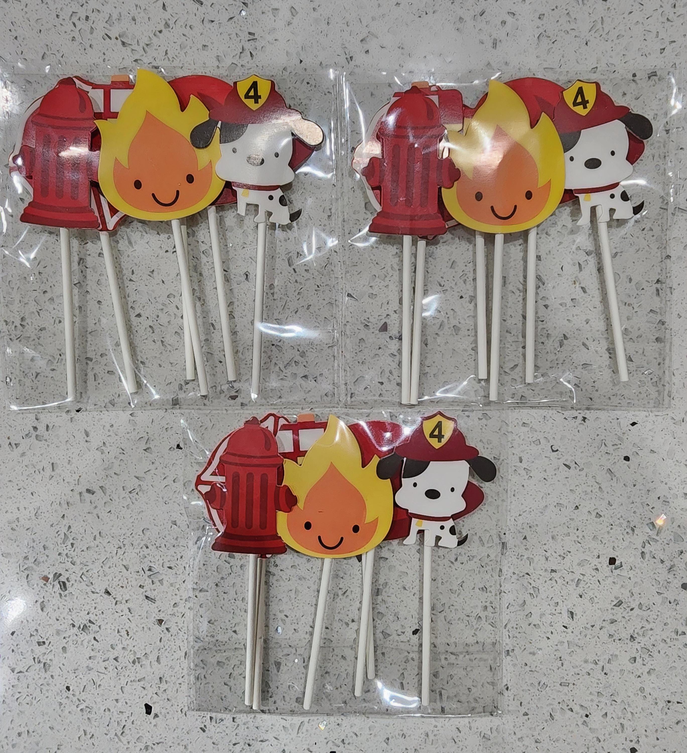 Fire Truck Themed Cupcake Toppers - Etsy