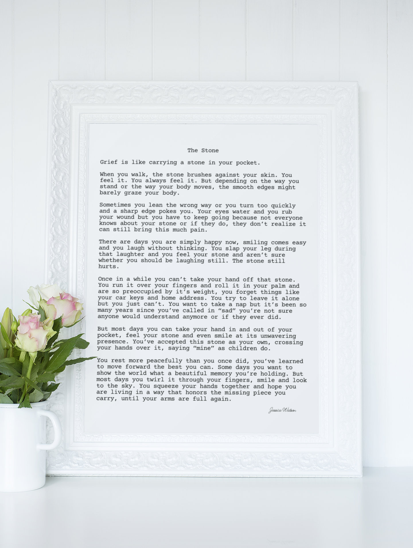 The Stone Poem, Loss Poem, Keepsake, Loss Print, Loss of a Loved One ...