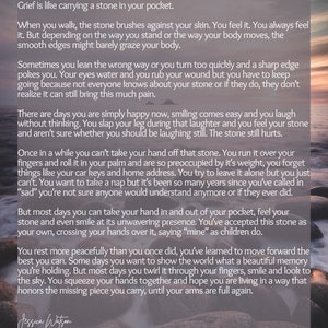 Digital Print of the Stone Poem, Loss Poem, Keepsake, Loss Print, Loss ...