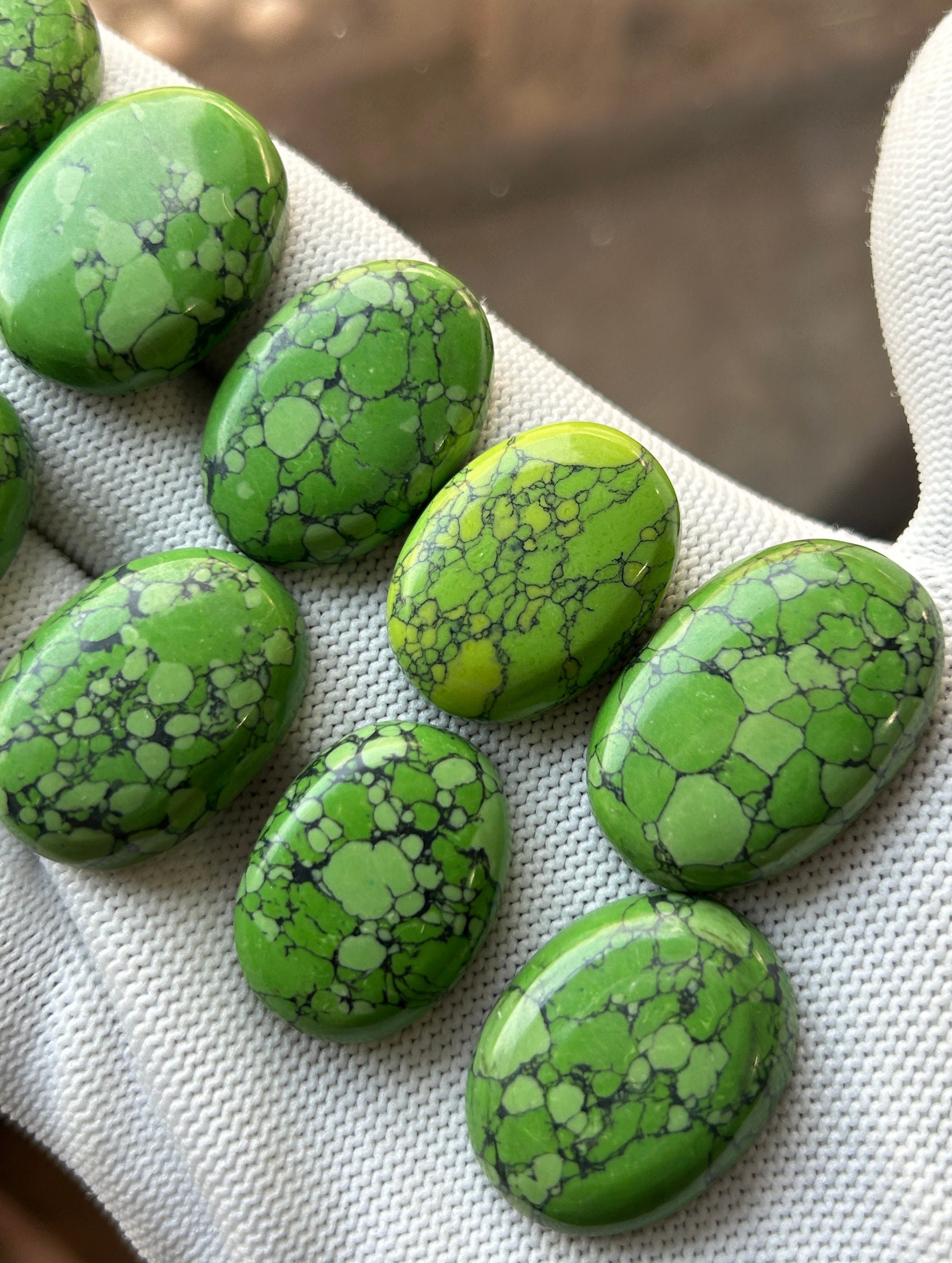 Wholesale Lot of Green Turquoise Cabochon, Mix Shape Green Turquoise ...