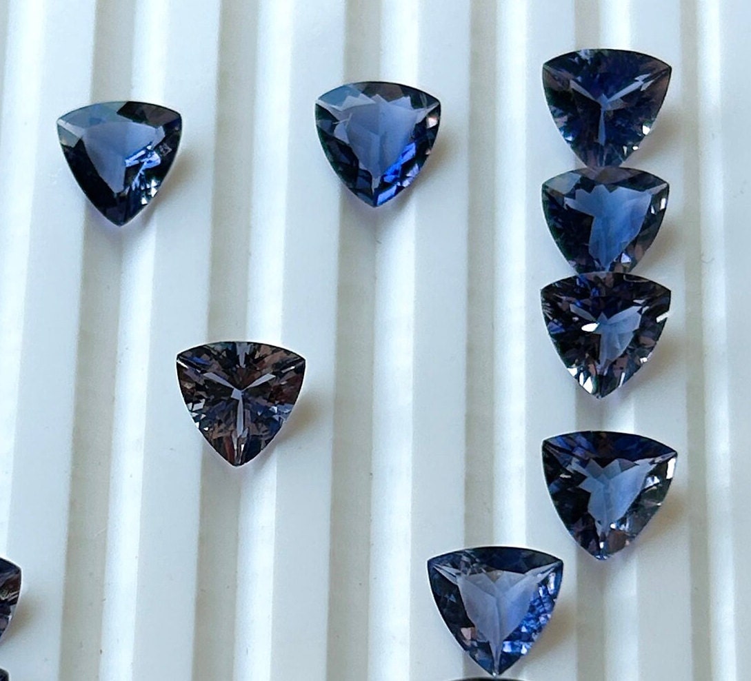 Natural Iolite 8mm Trillion Faceted, Calibrated Iolite, Iolite Cut ...