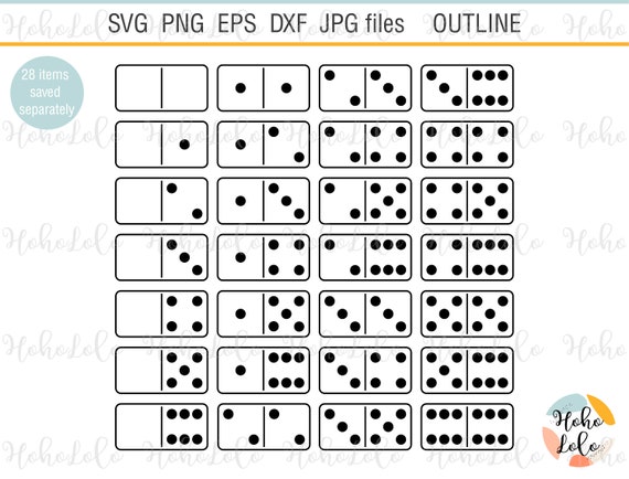 Dominoes SVG Dominoes Files for Cricut Eps Dominoes Clipart Domino Svg ...
