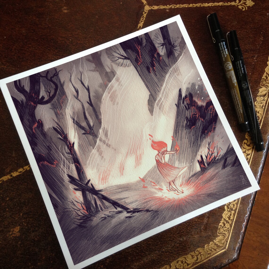 Inktober Illustration Print: Ash - Etsy