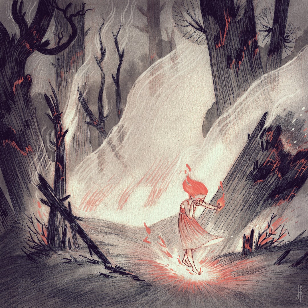 Inktober Illustration Print: Ash - Etsy