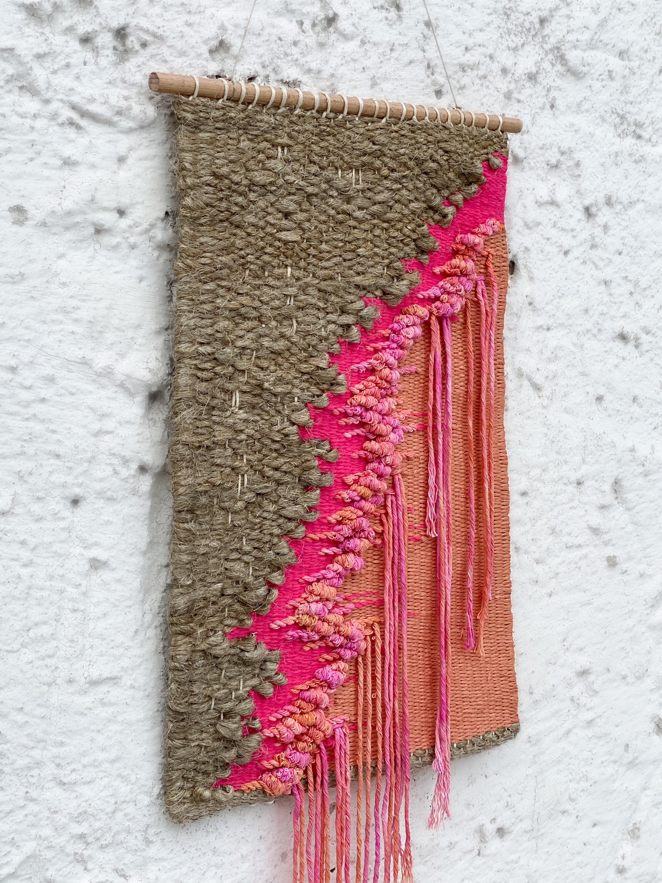 Orange Pink Woven Wall Hanging Colorful Wall Art Tapestry - Etsy