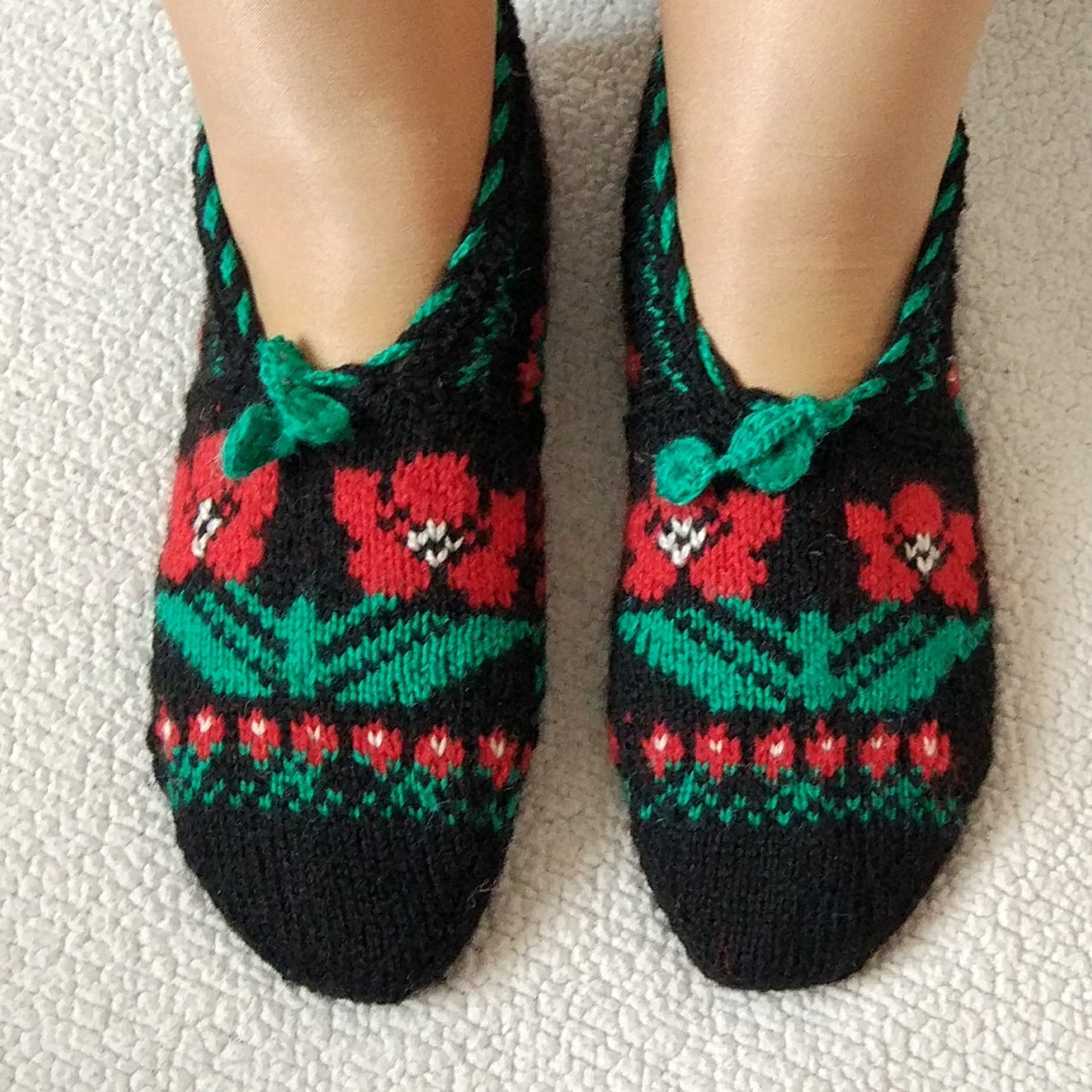 Hand Made Socks Crochet Slippers Winter Socks Knitted - Etsy