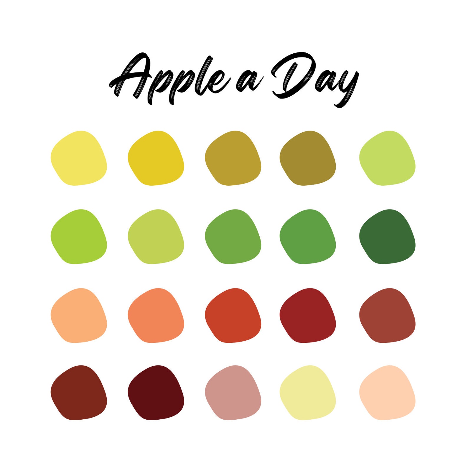 Apple a Day Digital Art Color Palette - Etsy