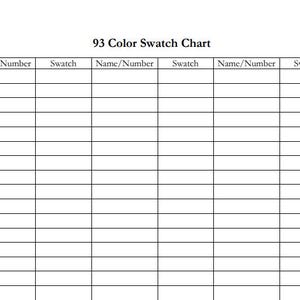 Printable Color Swatch Palette Sample Form Digital Download - Etsy
