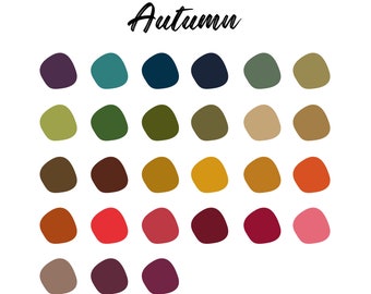 Seasonal Digital Art Color Palettes, Summer, Spring, Autumn, Winter - Etsy