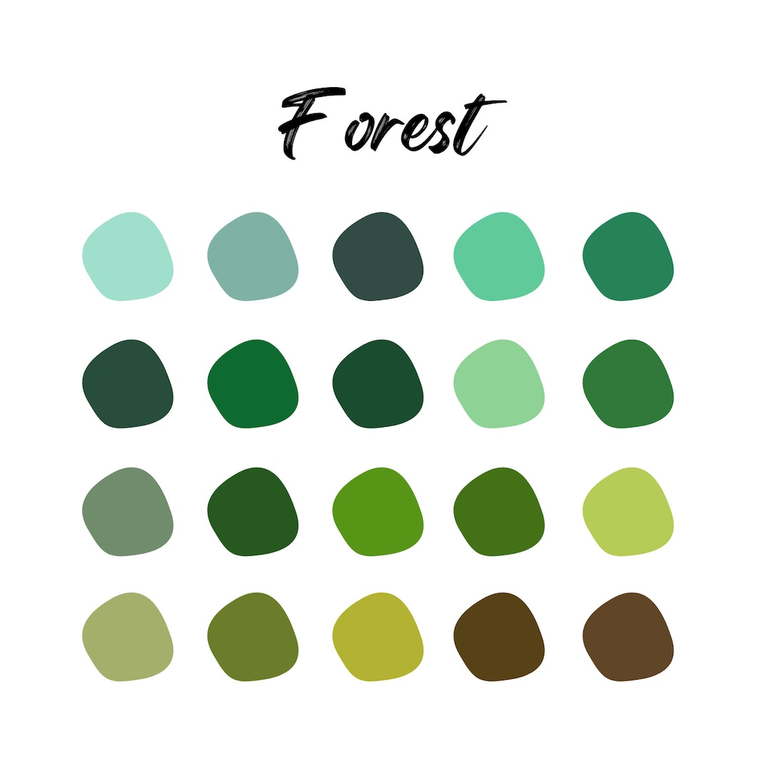 Evergreen Forest Digital Art Color Palette - Etsy