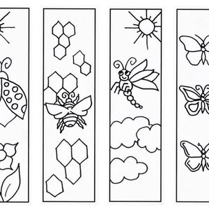 PRINTABLE Insect Coloring Bookmarks: Ladybug, Dragonfly, Bee, Butterfly ...