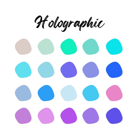 Holographic Digital Art Color Palette - Etsy