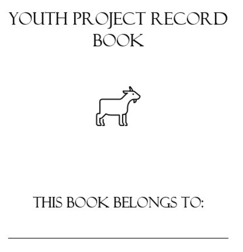 PRINTABLE Goat Youth Project Record Book - Etsy