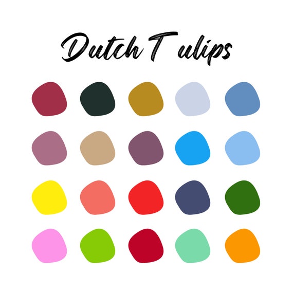 Dutch Tulips Digital Art Color Palette - Etsy