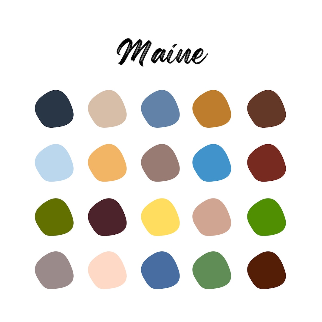 Maine Themed Digital Art Color Palette - Etsy