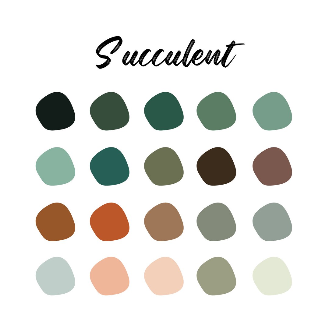 Succulent Digital Art Color Palette - Etsy