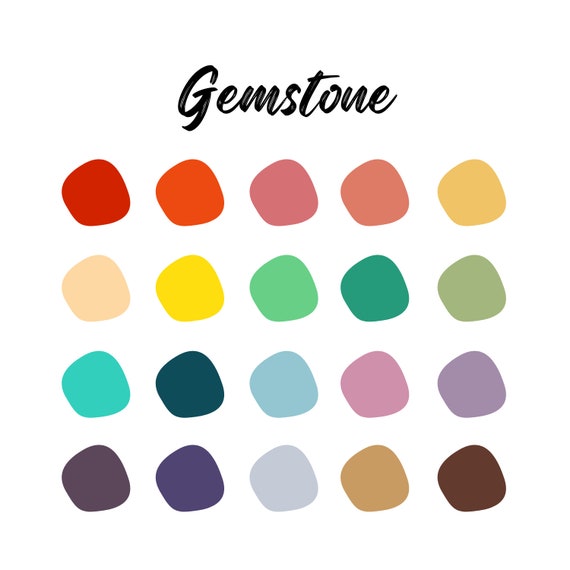 Gemstone Digital Art Color Palette - Etsy
