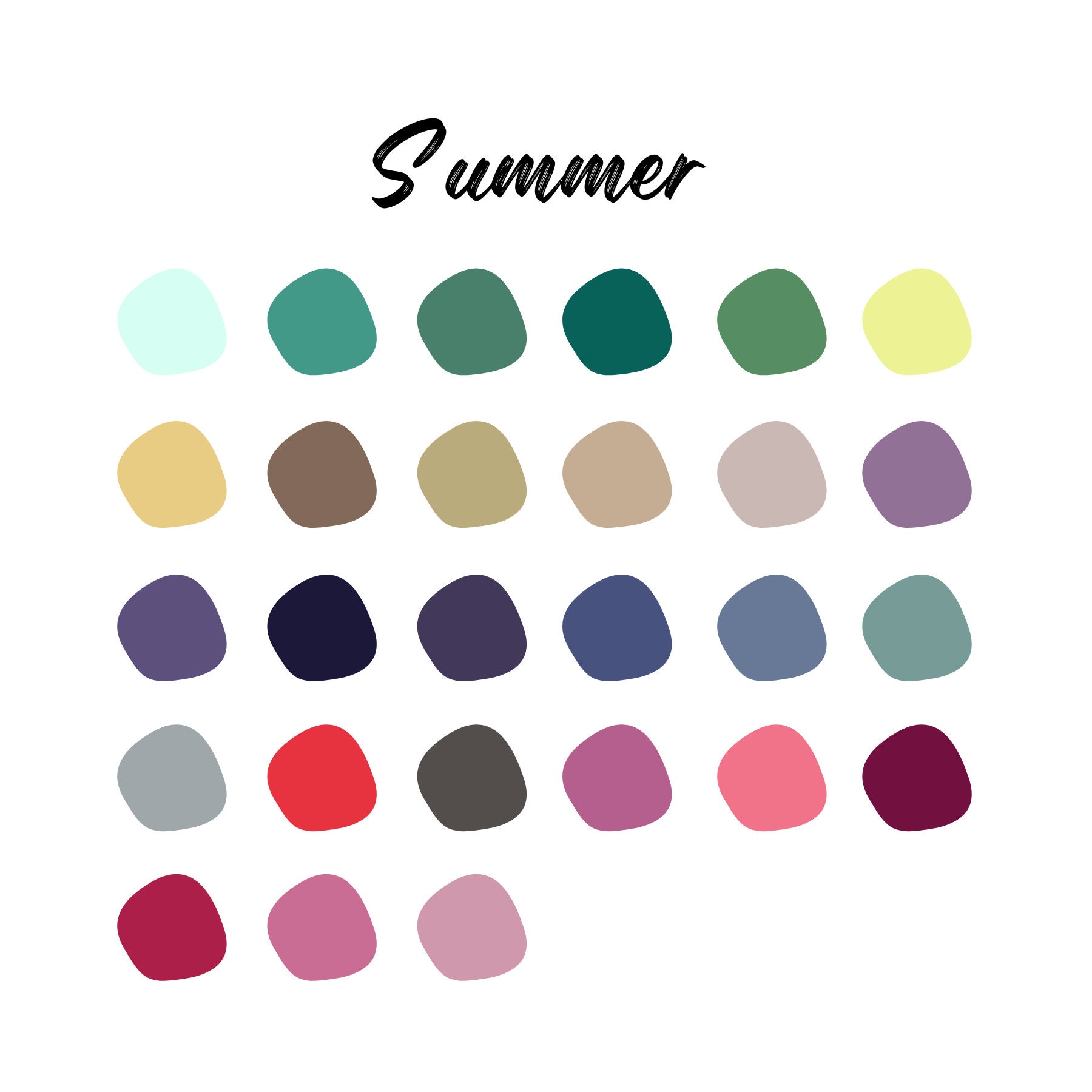 Summer Digital Art Color Palette - Etsy